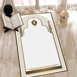 Gold Prayer Rug, Worship Rug, Muslim Home Rug, Religious Rug, Prayer ...