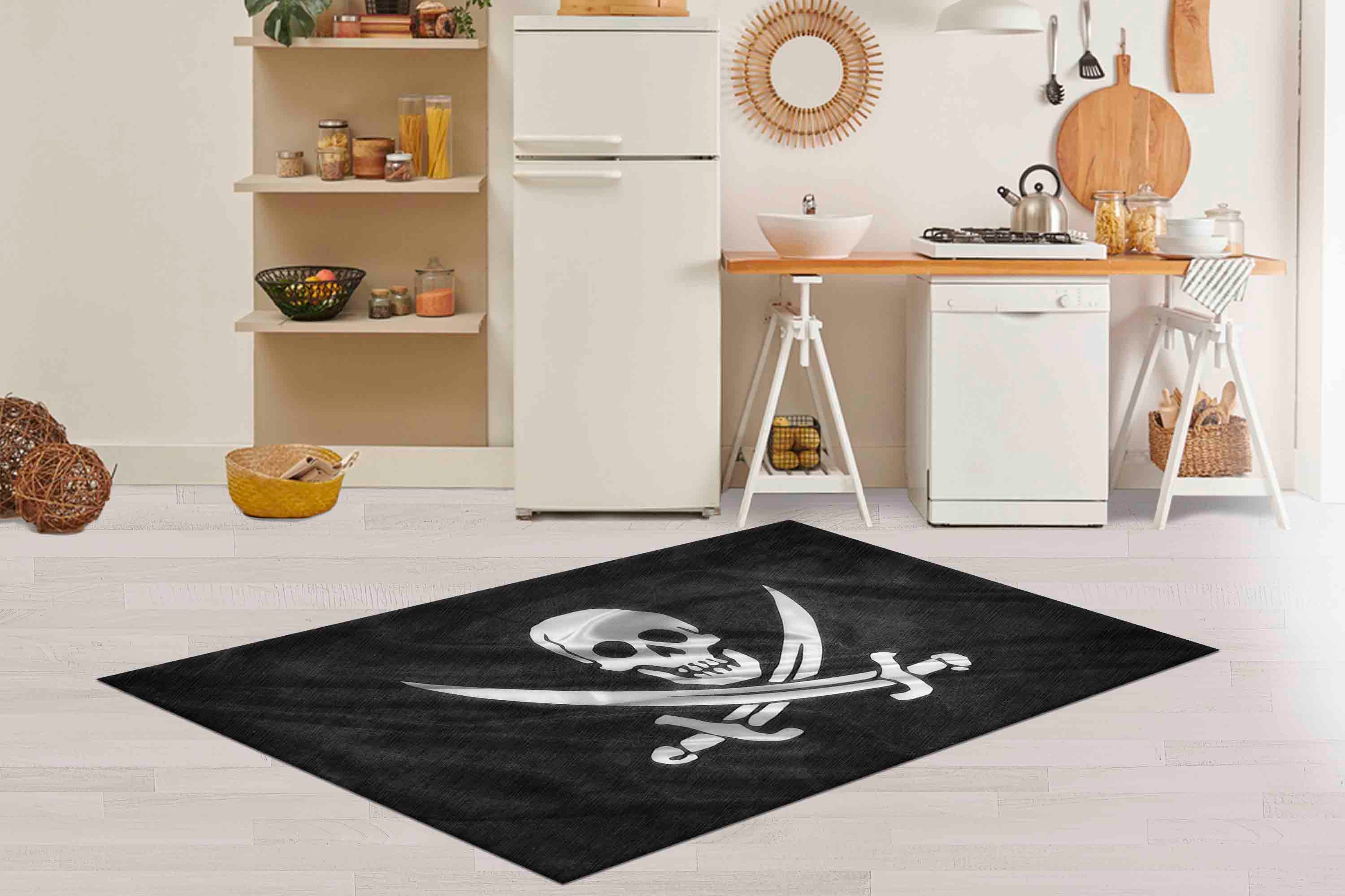 Pirates Flag Rugs, Jolly Roger Rug, Flag Rug, Modern Rug, Machine ...