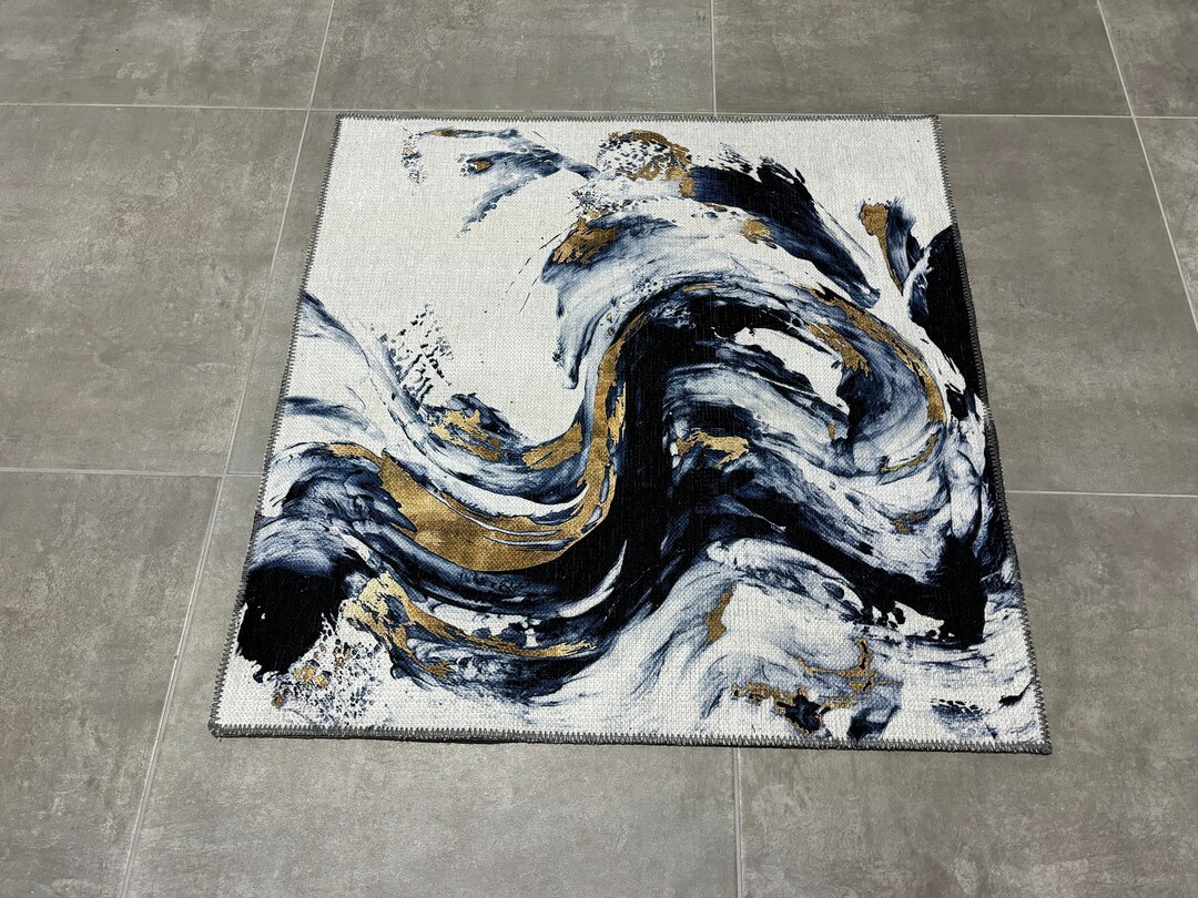 Black and Gold Marble Rugs, Luxury Marble Rugs, White Black Marble Rug ...