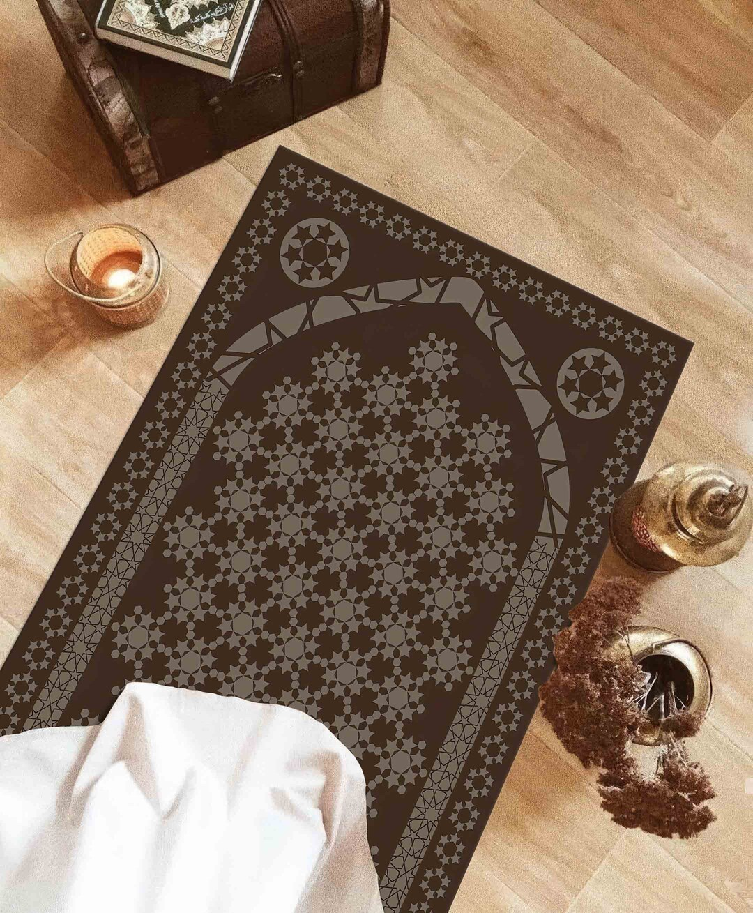 Brown Prayer Rug, Prayer Rugs, Islamic Rug, Non Slip Rug, Muslim Rugs ...