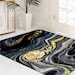 Black Marble Rug, Gold Marble Rug, Shimmery Rug, Contemporary Rug ...