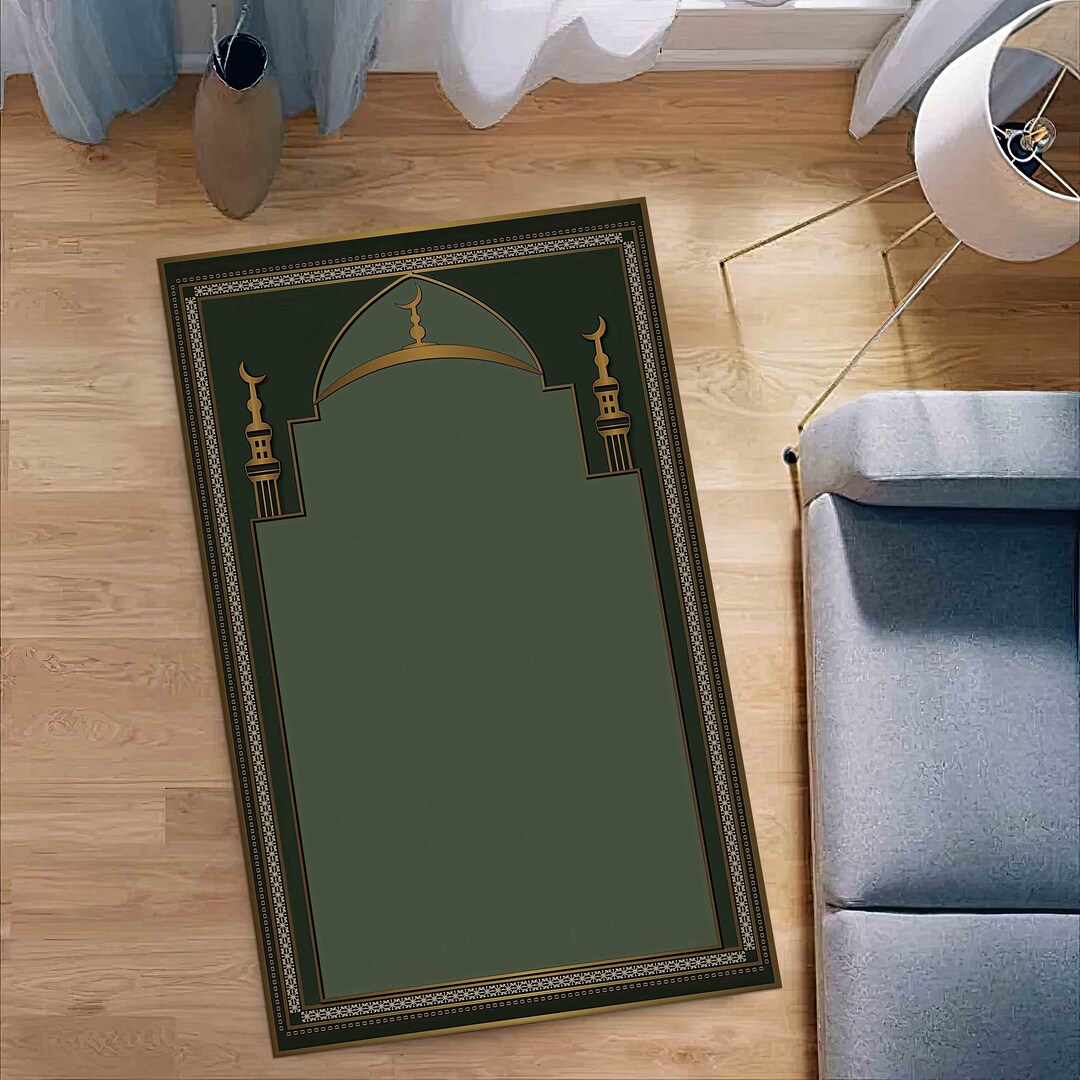 Green Prayer Rug, Gold Prayer Rug, Prayer Rugs, Muslim Rug, Popular Rug ...