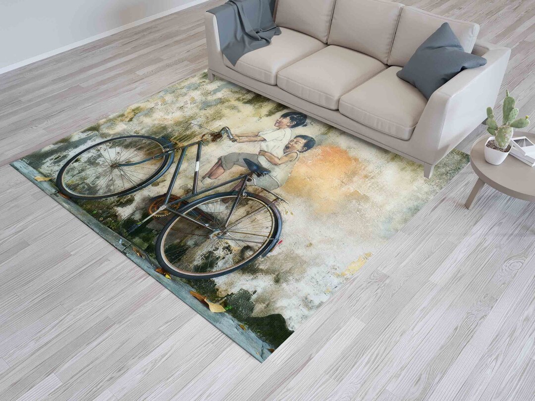 Children on Bike Graffiti Rugs, Contemporary Rug, Fashion Rug, Graffiti ...