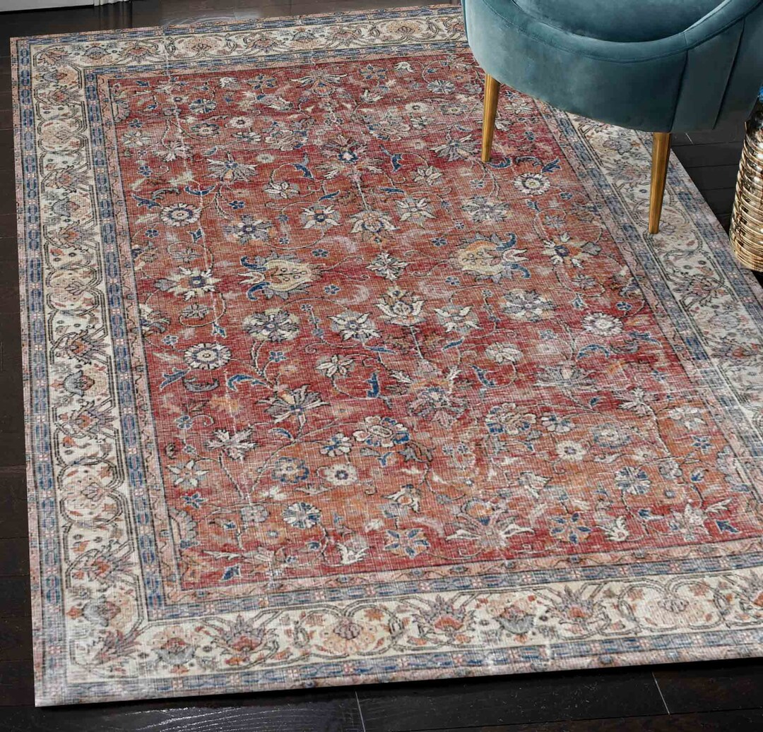 Vintage Turkish Style Rug: Non-slip Tribal Hallway Runner - Etsy