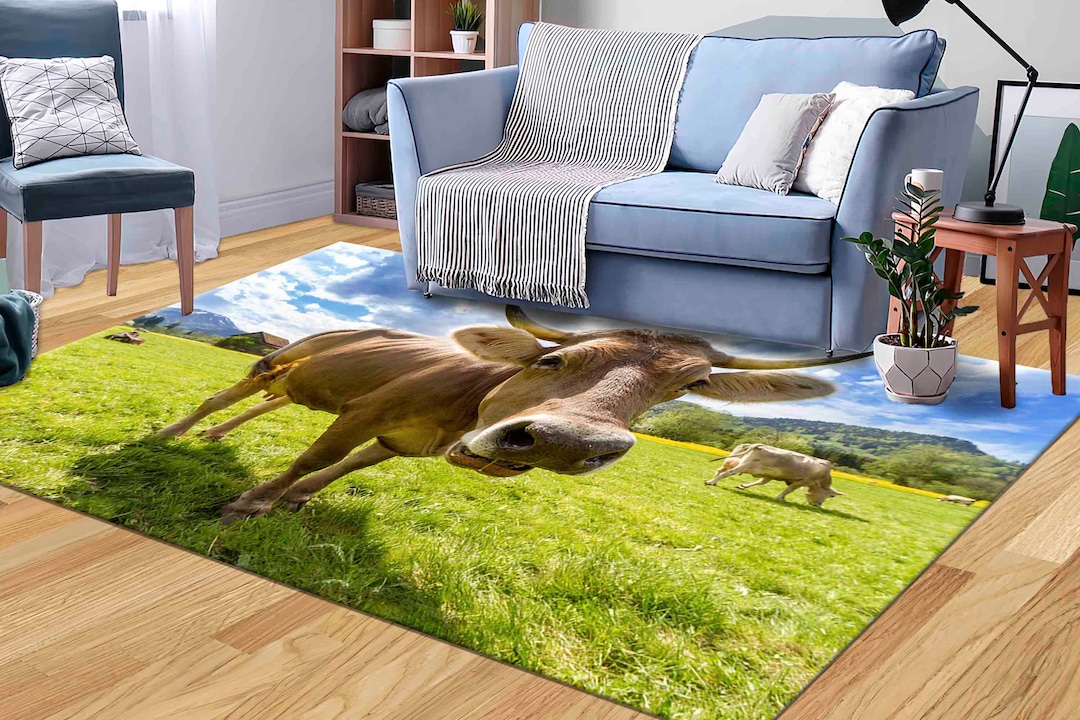 Cattle Head Rugs, Farm Rugs, Funny Animal Rugs, Animal Rugs, Living ...