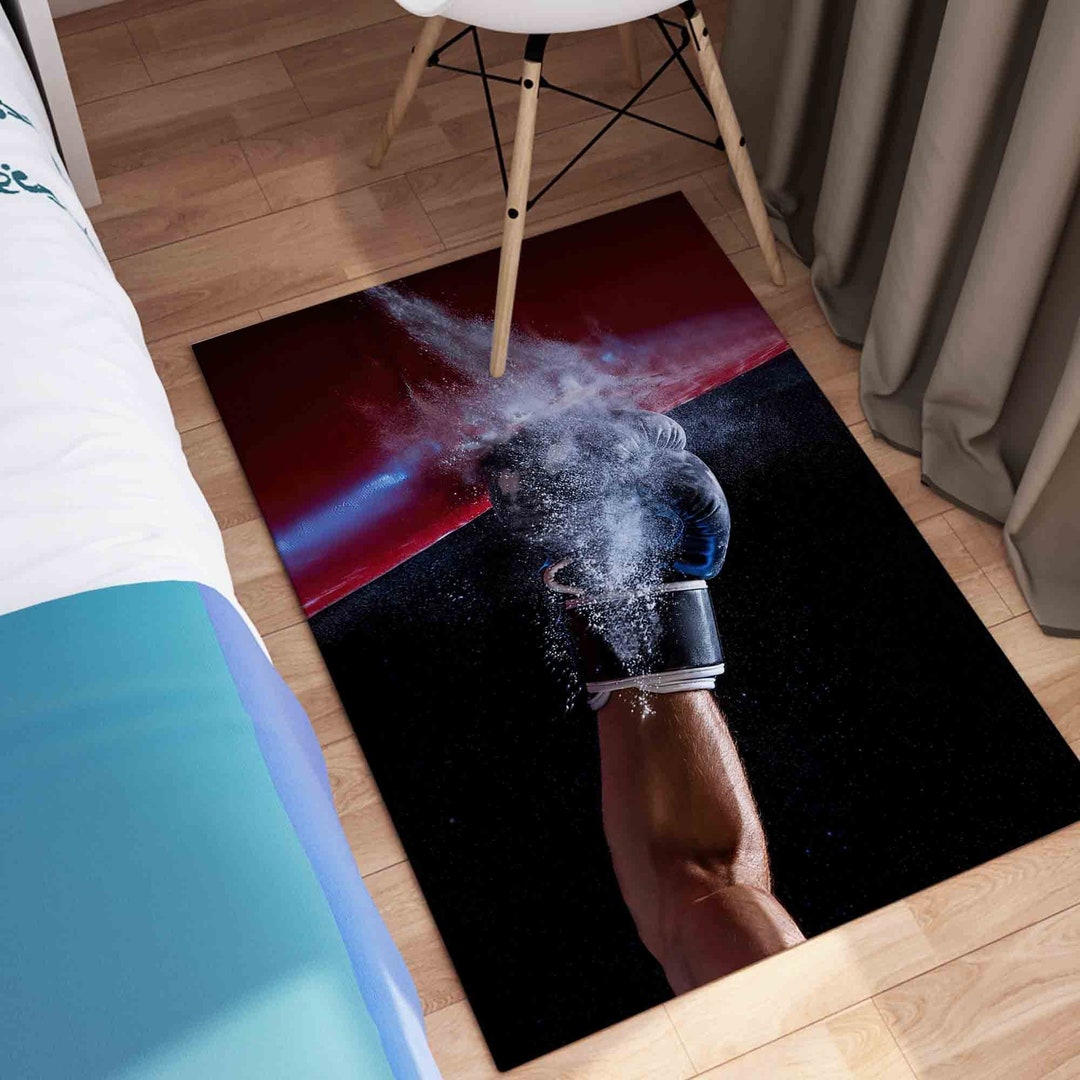 Boxing Rug, Boxing Gloves Rugs, Boxer Rugs, Gift for Him, Hallway Rug ...
