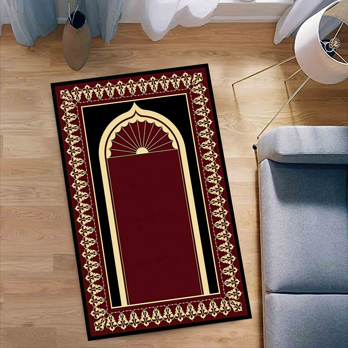 Burgundy Prayer Rug Yellow Prayer Rug Prayer Rug Modern - Etsy