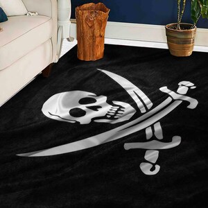 Pirates Flag Rugs, Jolly Roger Rug, Flag Rug, Modern Rug, Machine ...
