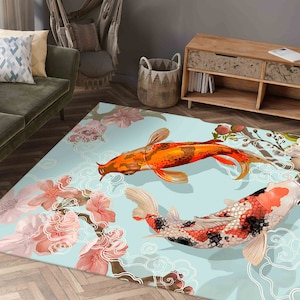 Japanese Koi Fish Rugs, Koi Rugs, Floral Rugs, Animal Rugs, Fish Rugs ...