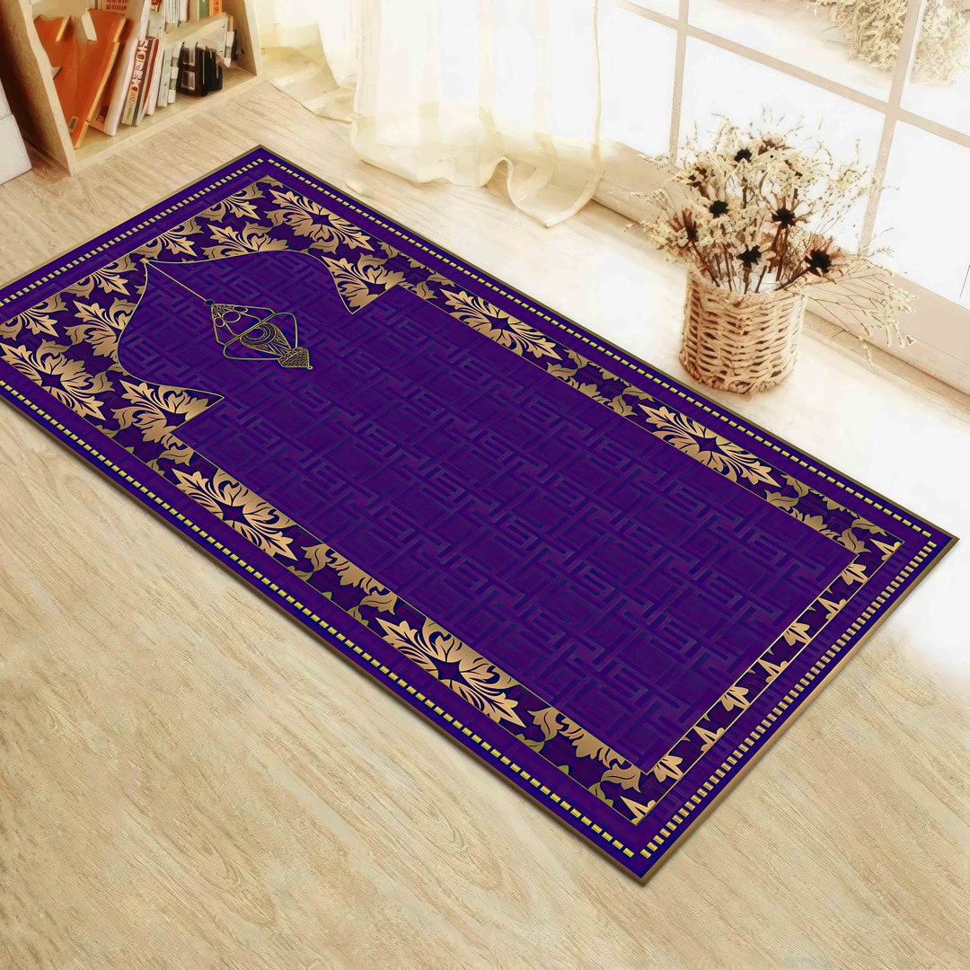 Purple Prayer Rug, Gold Prayer Rug, Spiritual Rug, Muslim Home Rug ...