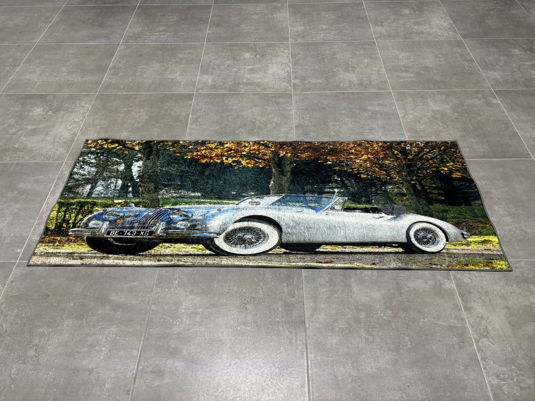 Jaguar Rug, Old Jaguar Rug, Car Photo Rug, Old Car Rug, Car Rug ...