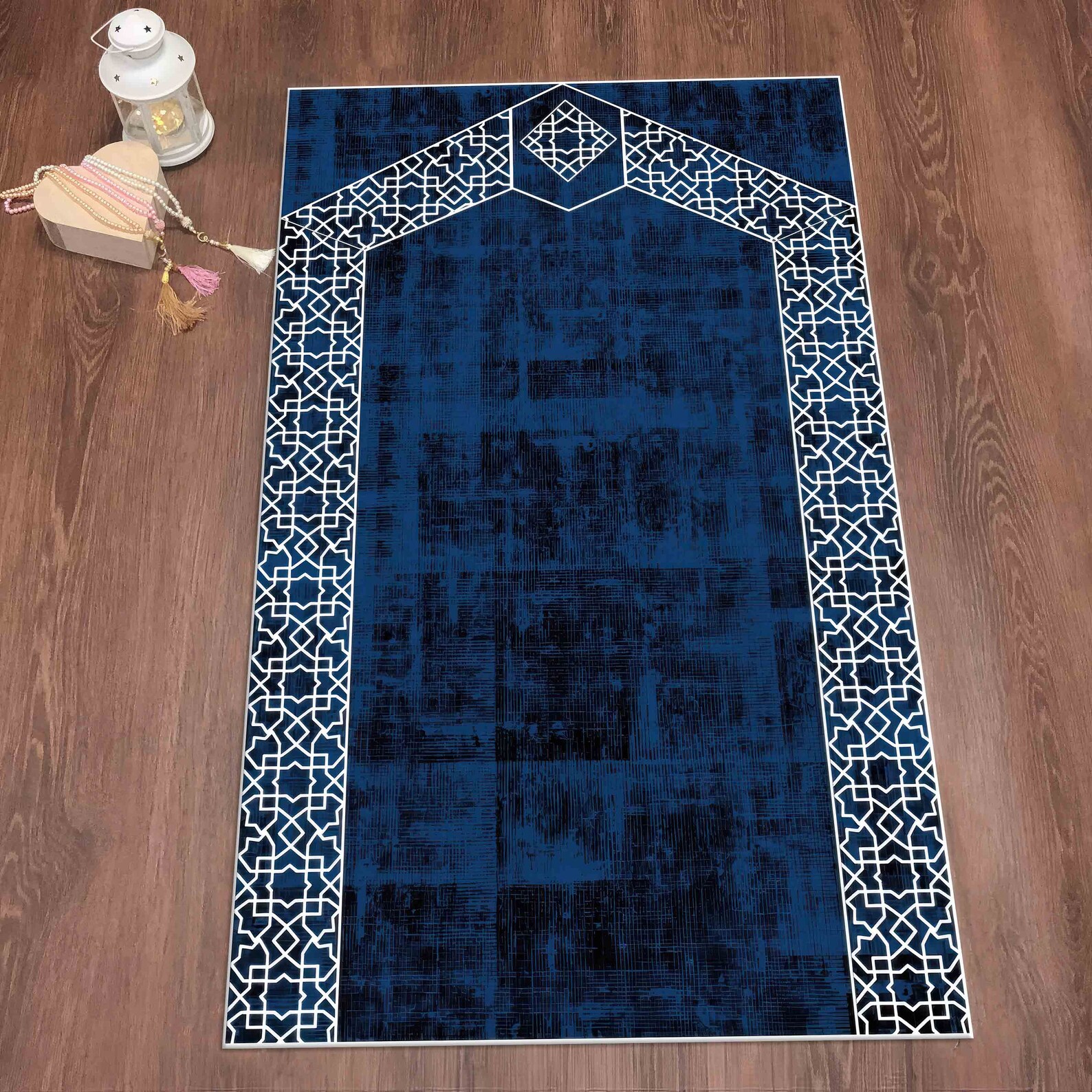 Navy Blue Prayer Rug: 3D Printed Muslim Worship Rug - Etsy