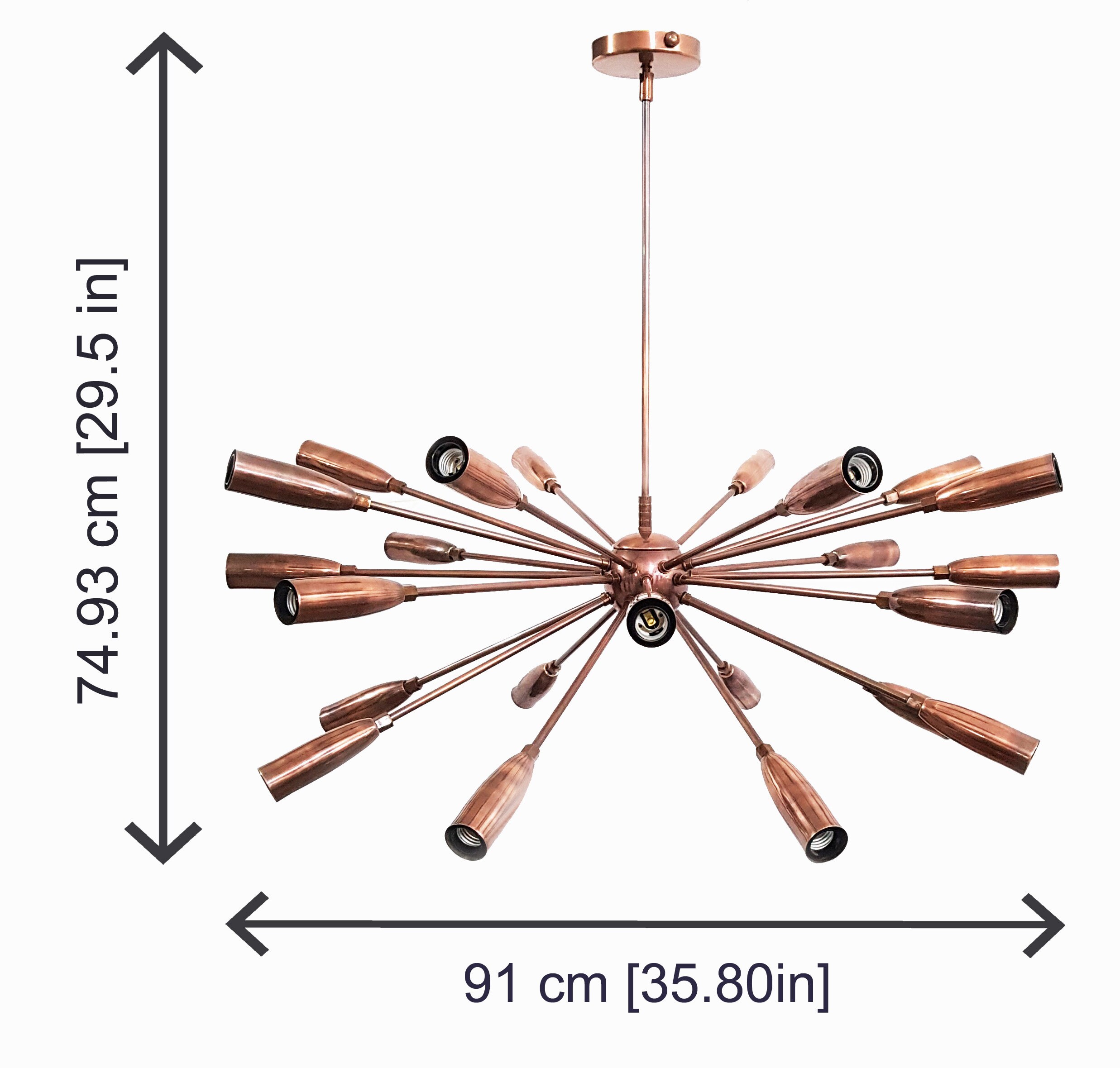Sputnik Chandelier in Copper Patina , Ceiling Light Lamp, Sputnik ...