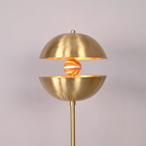 Brass Sunrise Table Lamp Mid Century Modern Drum Table Light 1950's ...