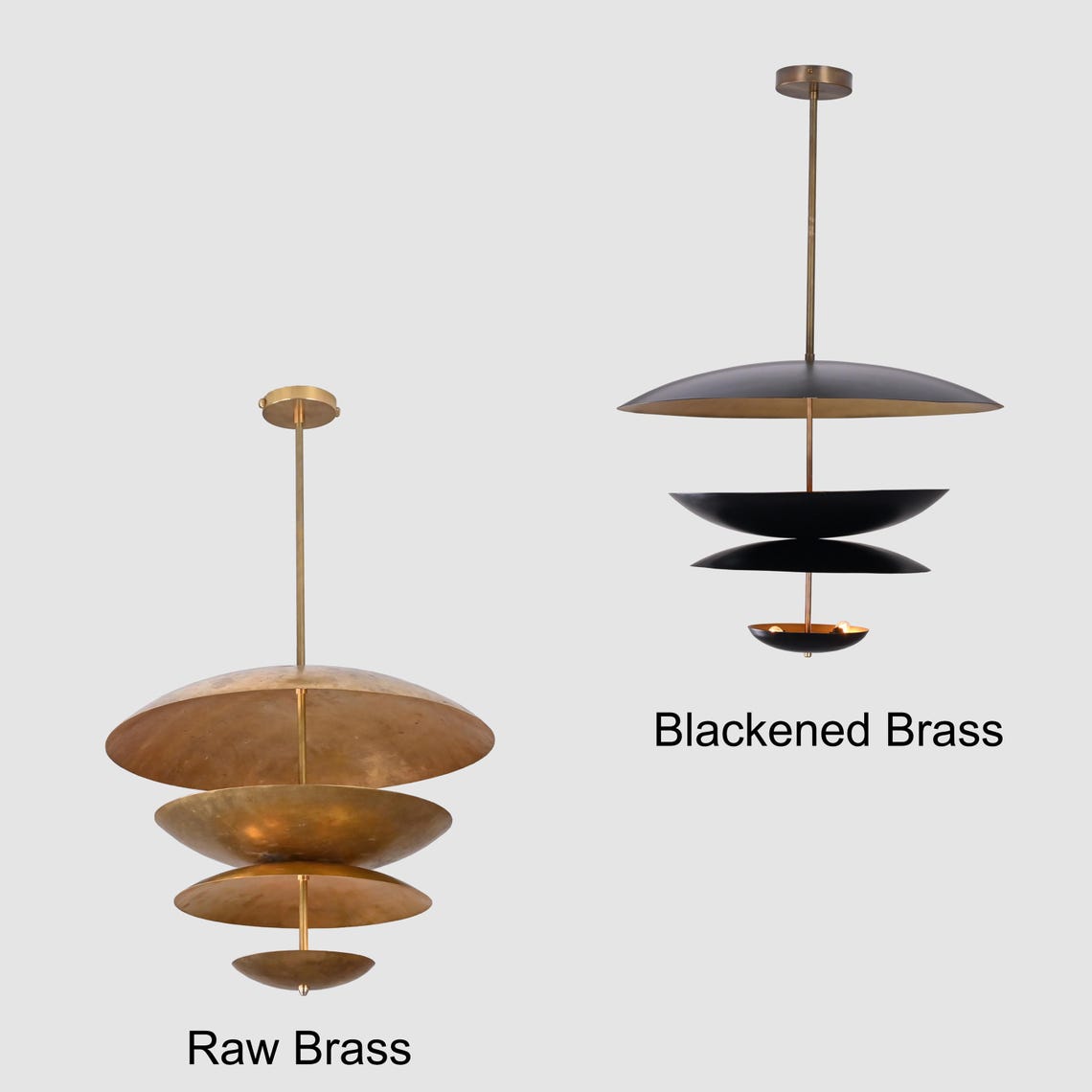 Fountain Disc Brass Chandelier 24" Dia | Custom Industrial Pendant ...