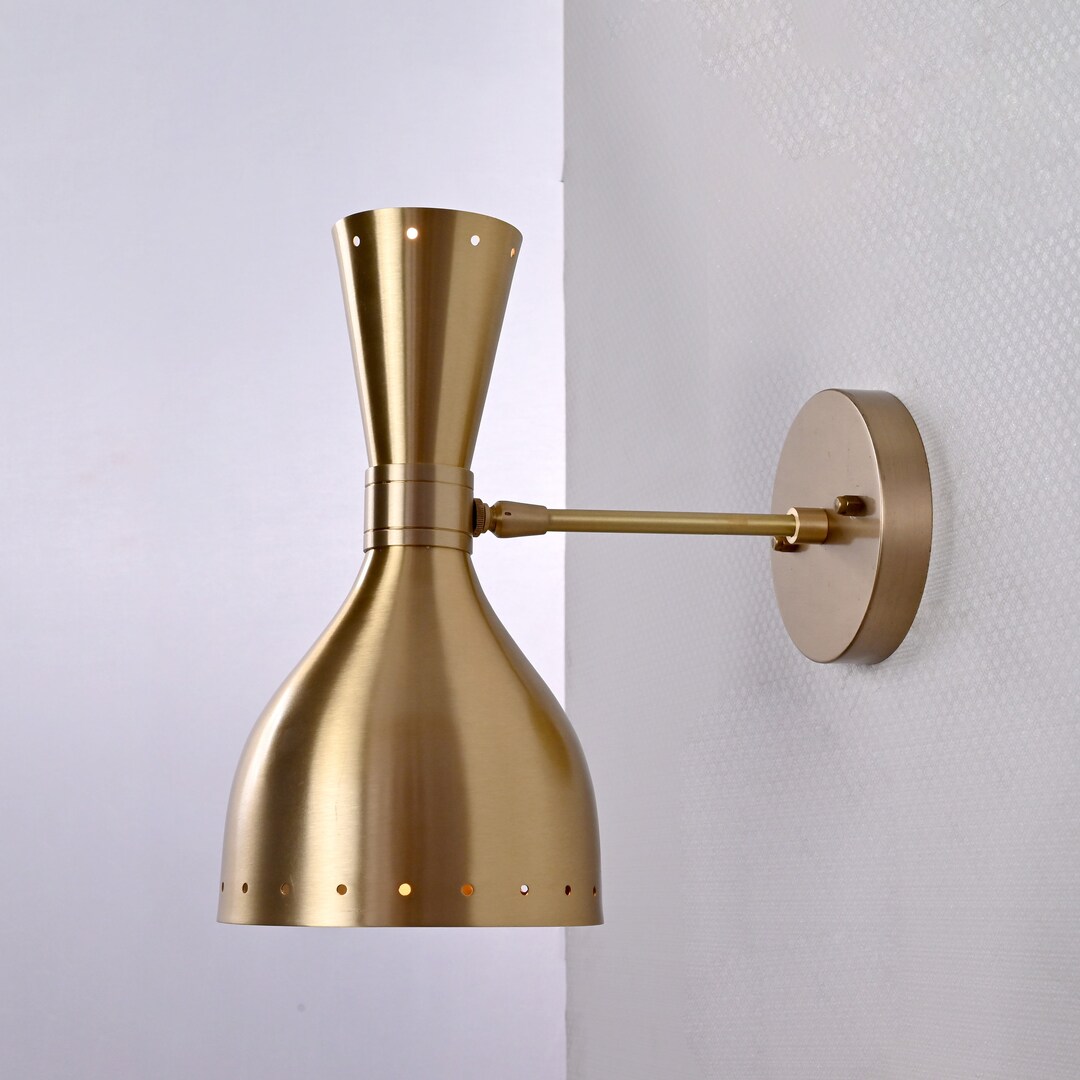Pure Brass Diablo Wall Sconce 2-bulb Brass Wall Sconce Vanity Light ...