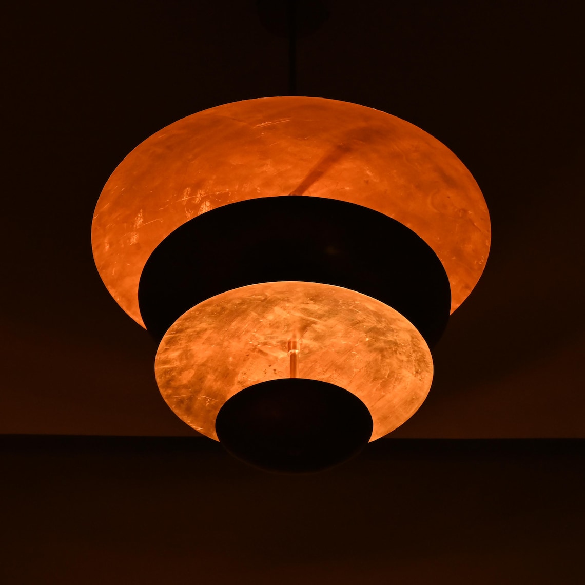 Fountain Disc Brass Chandelier 24" Dia | Custom Industrial Pendant ...