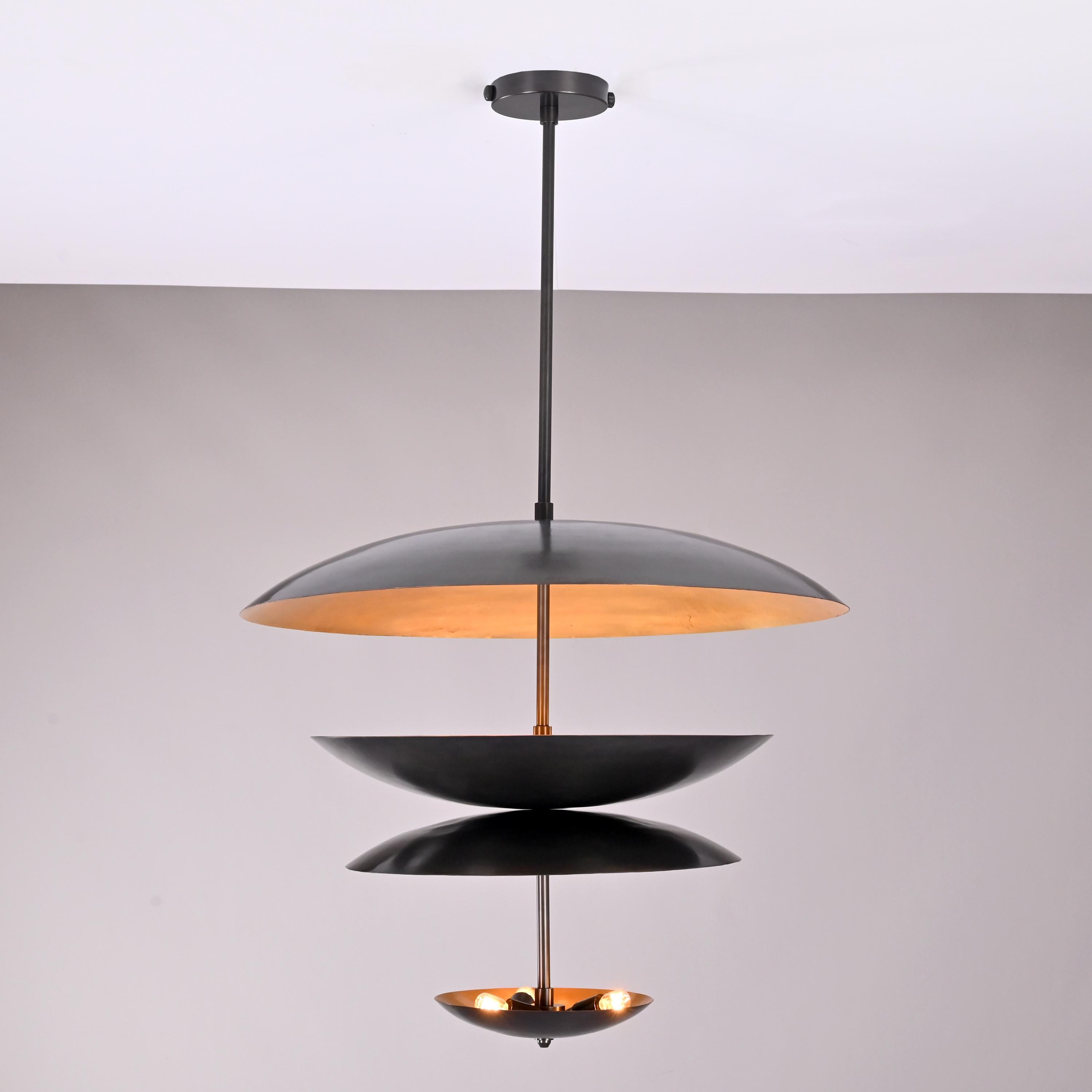 6 Lights Brass Disc Lamp Fountain Ceiling Pendant Mid Century Modern ...