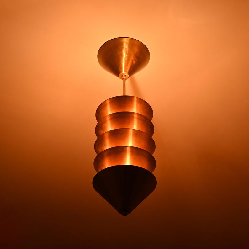 Art Deco Brass Pendant Light, Staircase Chandelier, 15 Bulbs - Etsy