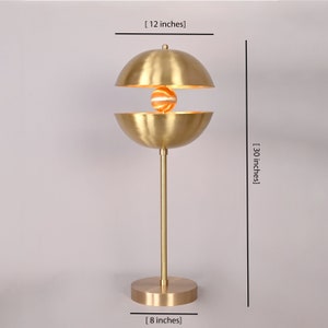 Brass Sunrise Table Lamp Mid Century Modern Drum Table Light 1950's ...