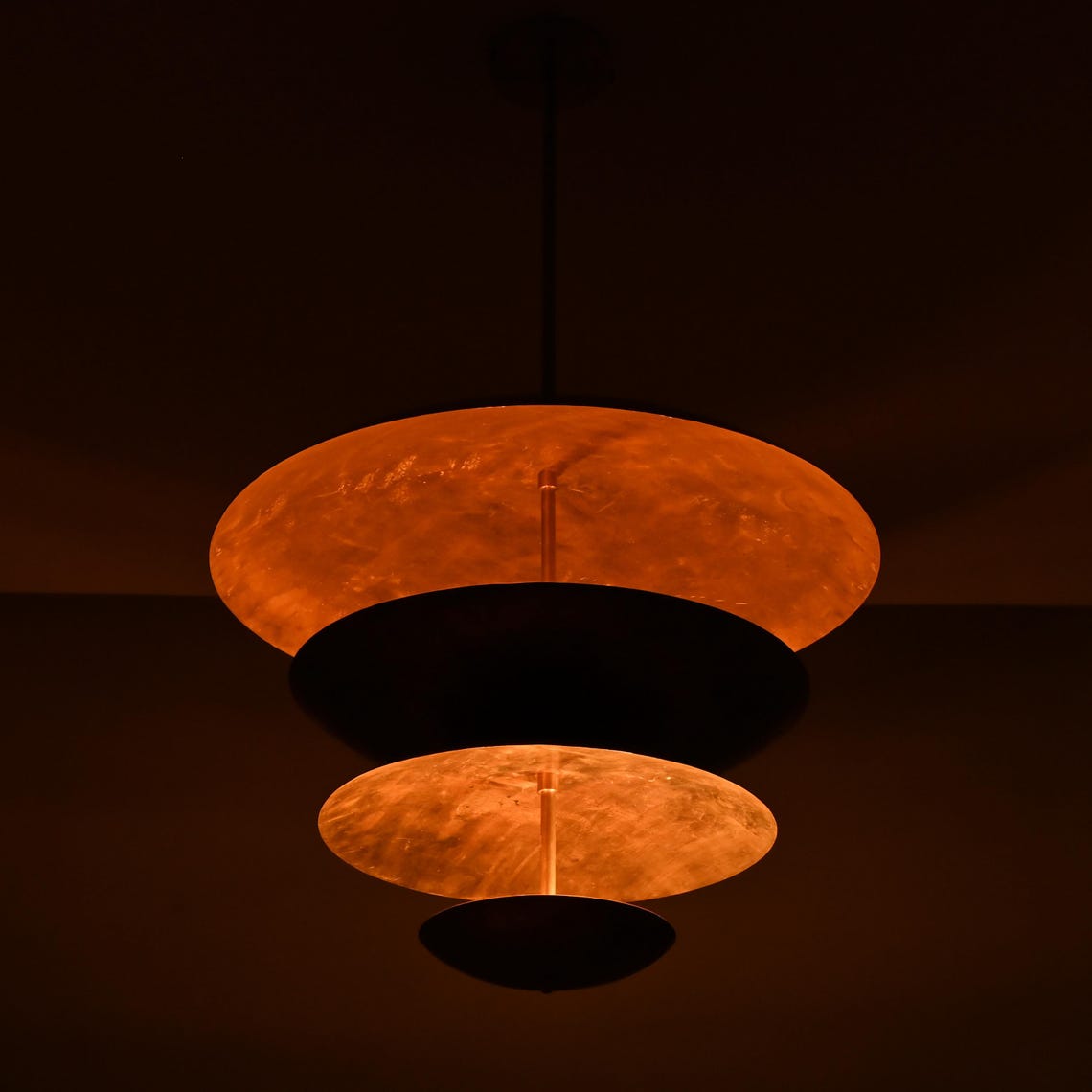 Fountain Disc Brass Chandelier 24" Dia | Custom Industrial Pendant ...