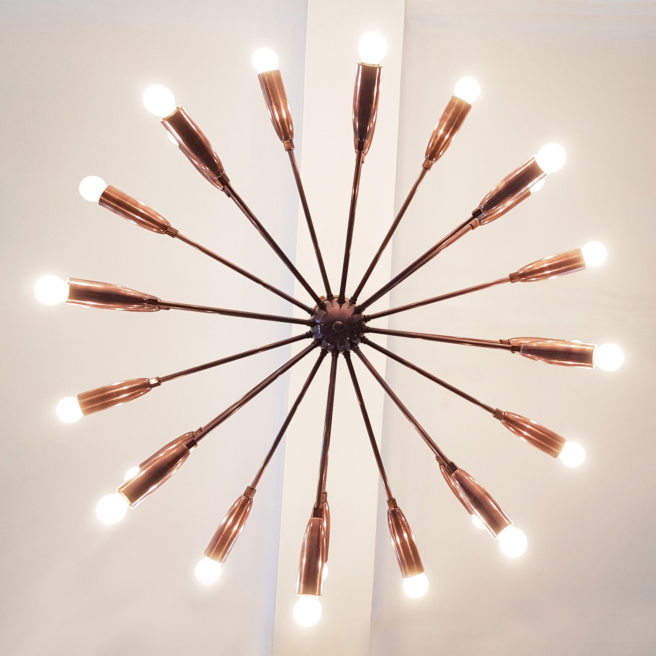 Sputnik Chandelier in Copper Patina , Ceiling Light Lamp, Sputnik ...