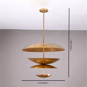 Fountain Disc Brass Chandelier 24" Dia | Custom Industrial Pendant ...