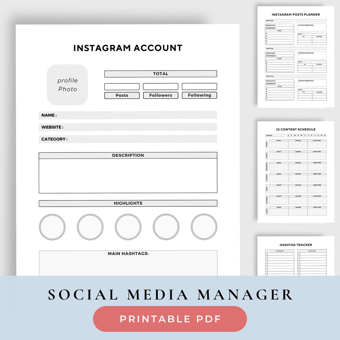 Social Media Manager Printable Digital Download - Etsy