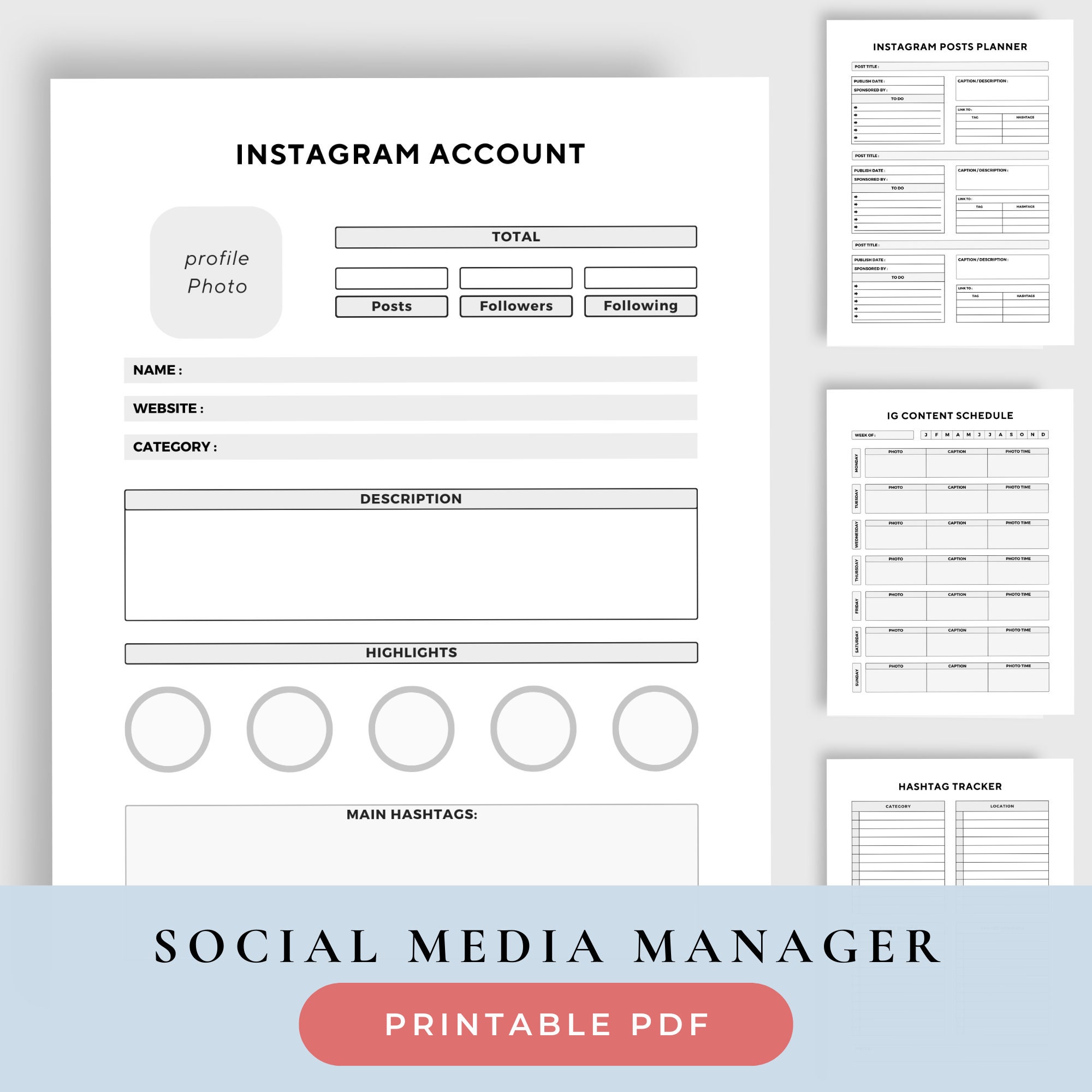 Social Media Manager Printable Digital Download - Etsy