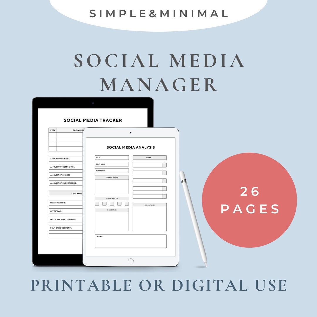 Social Media Manager Printable Digital Download - Etsy