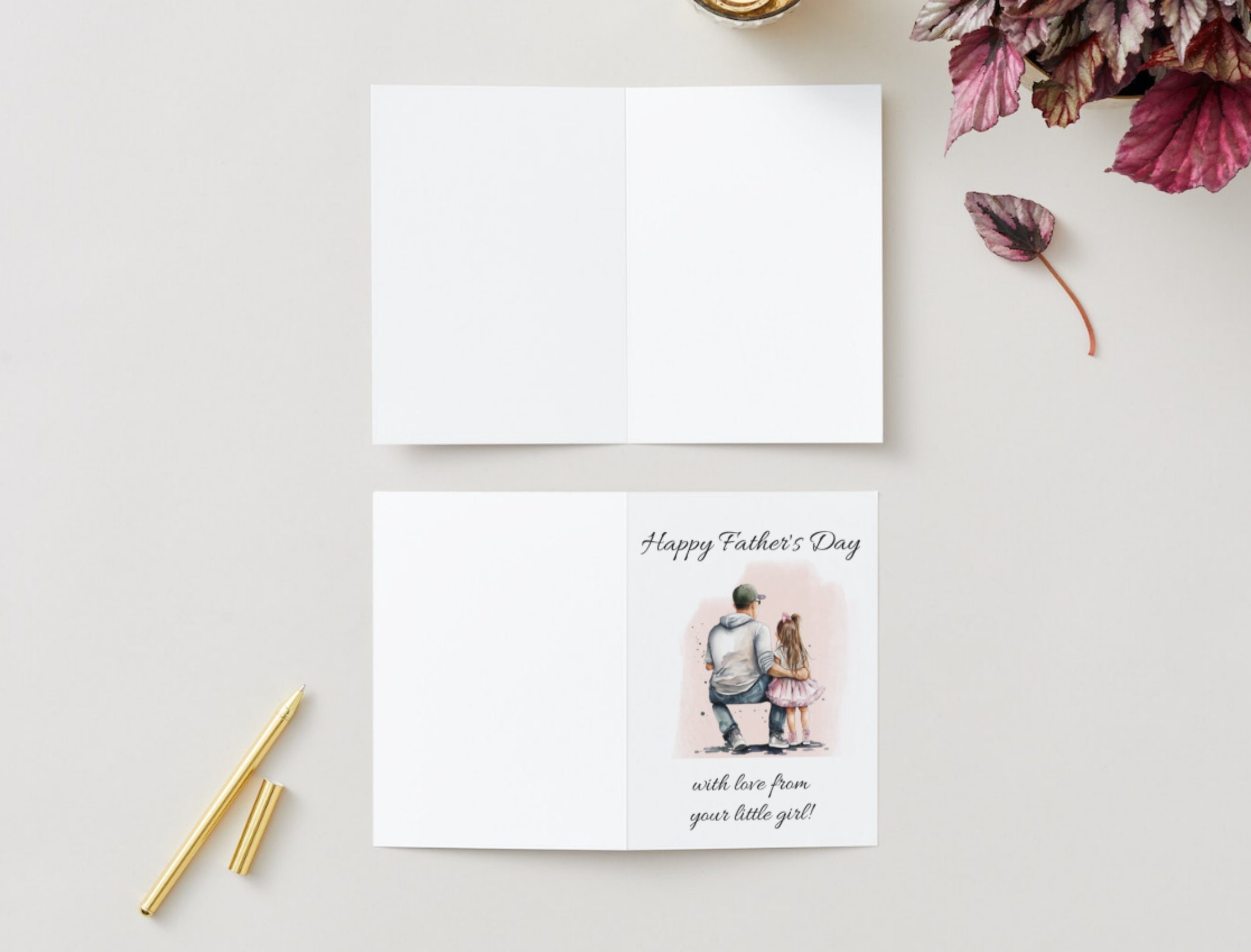 Printable Father's Day Card, Happy Father's Day From Your Little Girl ...