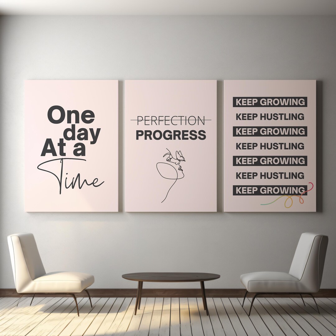 Set of 3 Motivational Posters Printable Wall Art Digital Download, Home ...