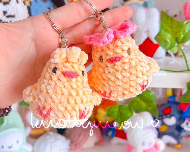 Chick Keychain Amigurumi Crochet // Ready to Ship // Cute Kawaii ...