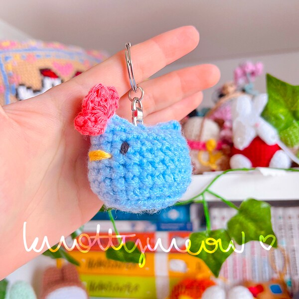 Stardew Valley Crochet Chicken Keychain - Etsy