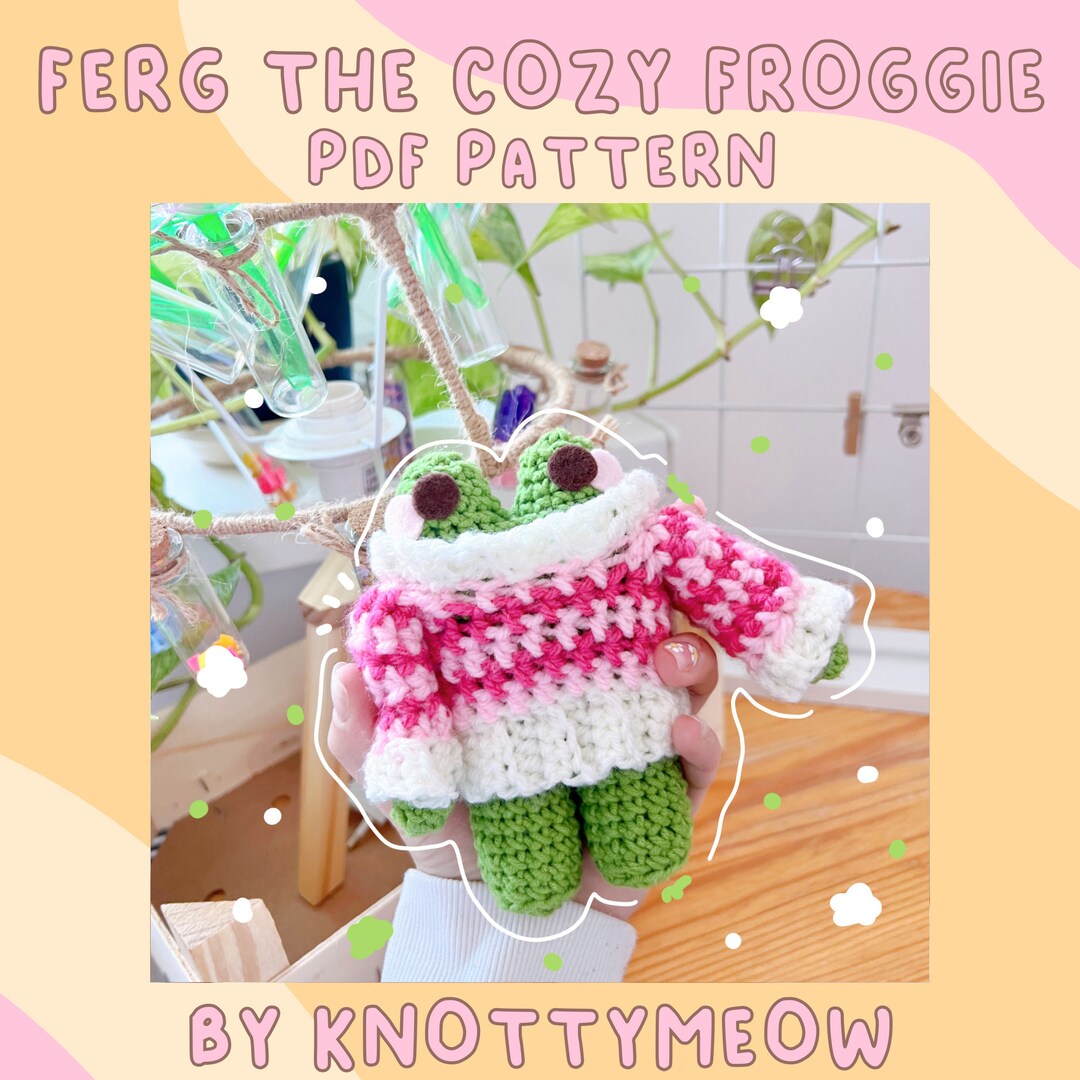 Crochet Pdf Pattern // No-sew Ferg the Cozy Froggie Amigurumi Cute Plushie Toy Stuffed Animal ...