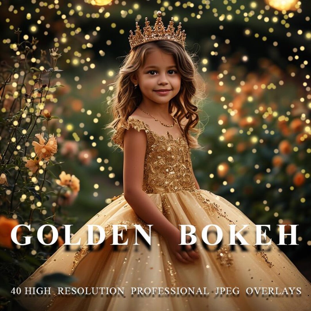 Gold Bokeh Overlays, Photoshop Overlays, Bokeh Lights, Gold Bokeh, Golden Bokeh, Overlays ...
