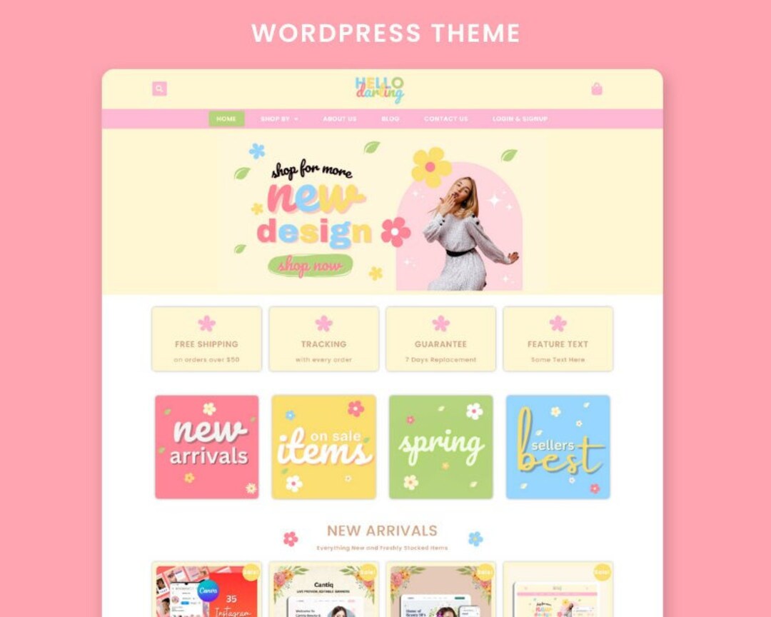 Hello Darling Wordpress Theme · Elementor Pro Theme · Woocommerce Theme · Website Template - Etsy