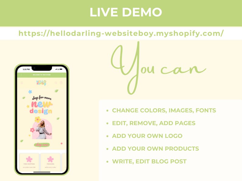 Hello Darling Boutique Shopify Theme | Pink Shopify Template | Feminine ...