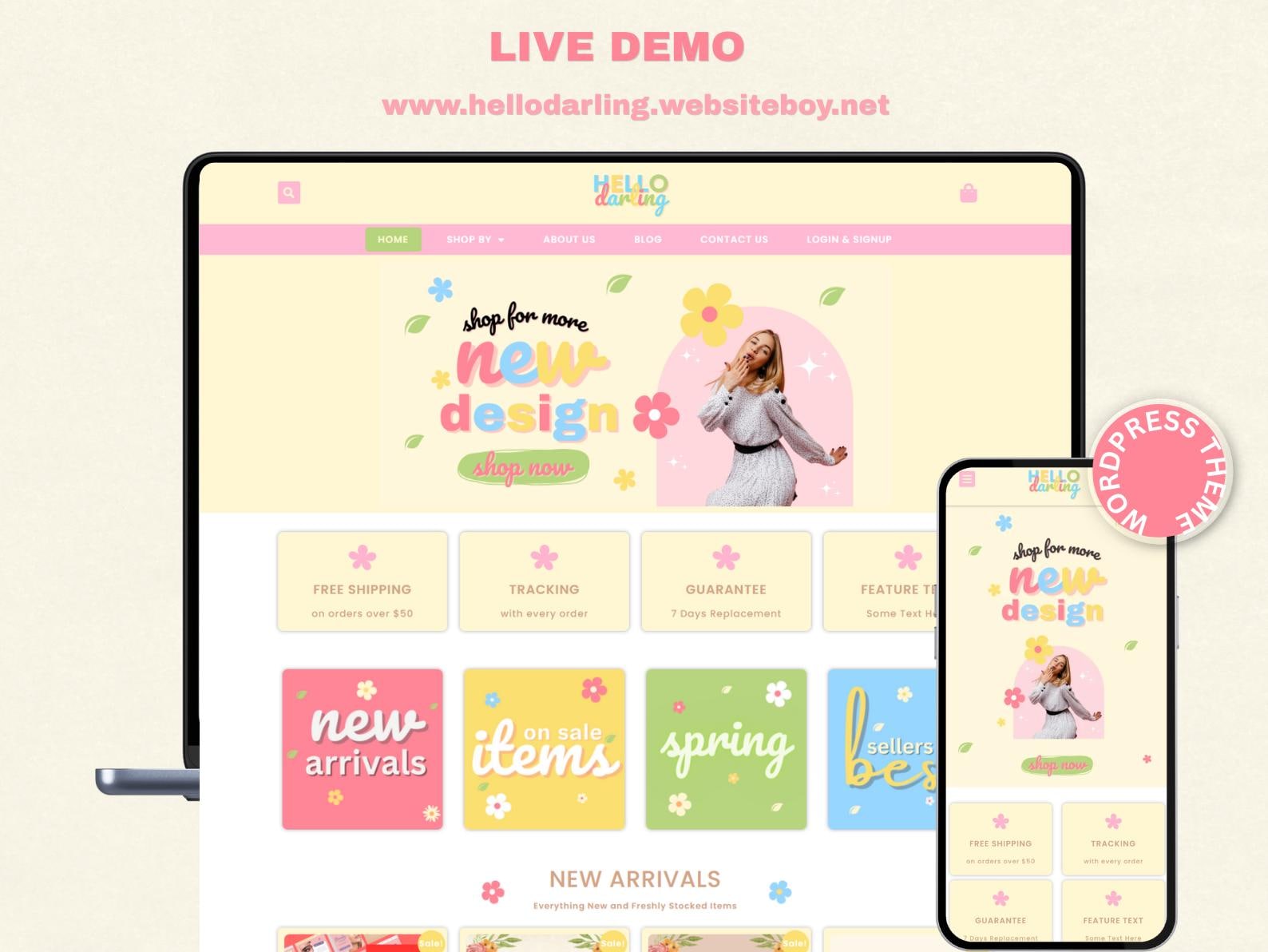 Hello Darling Feminine Elementor Wordpress Theme | Coaching Website ...