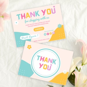 Colorful Thank You & Order Card Template - Small Business Branding ...