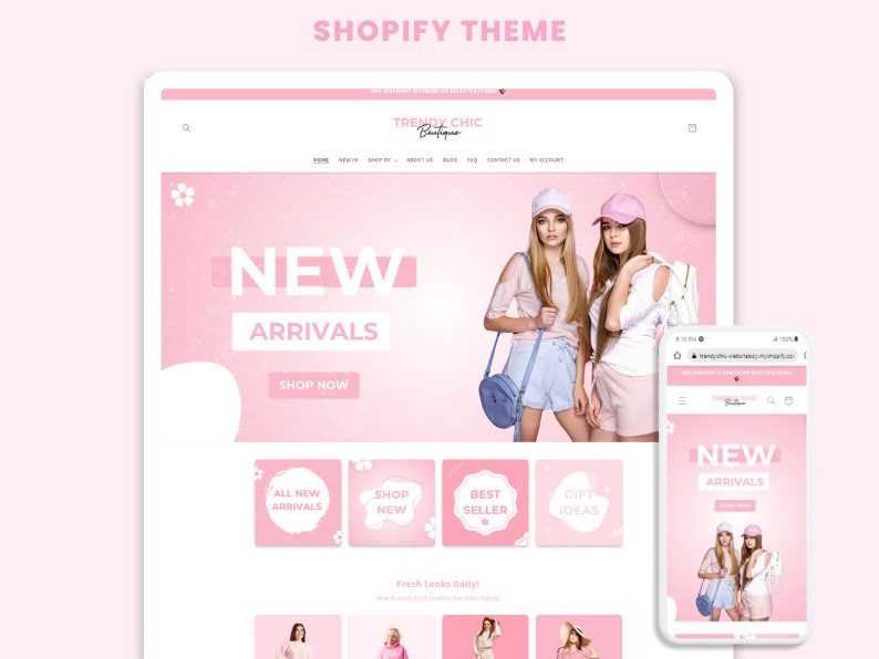 Trendychic Boutique Shopify Theme – Feminine Minimal Design – Canva ...