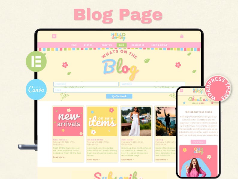 Hello Darling Feminine Elementor Wordpress Theme | Coaching Website ...