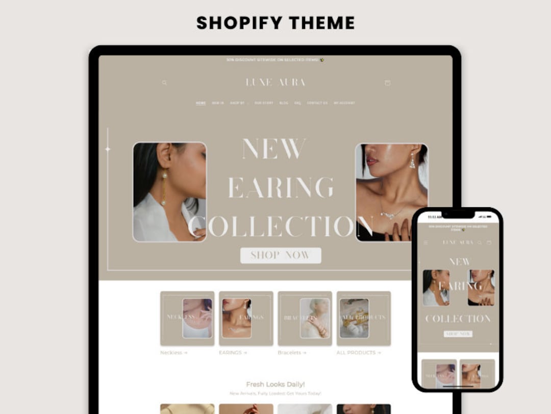 Luxeaura Boutique Shopify Theme | Pink Shopify Template | Feminine ...