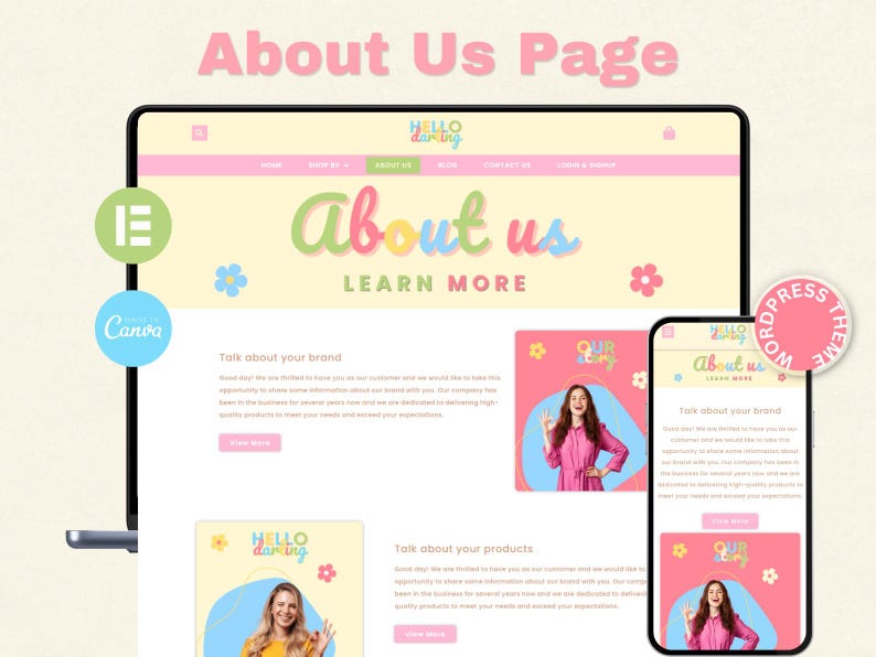 Hello Darling Feminine Elementor Wordpress Theme | Coaching Website ...