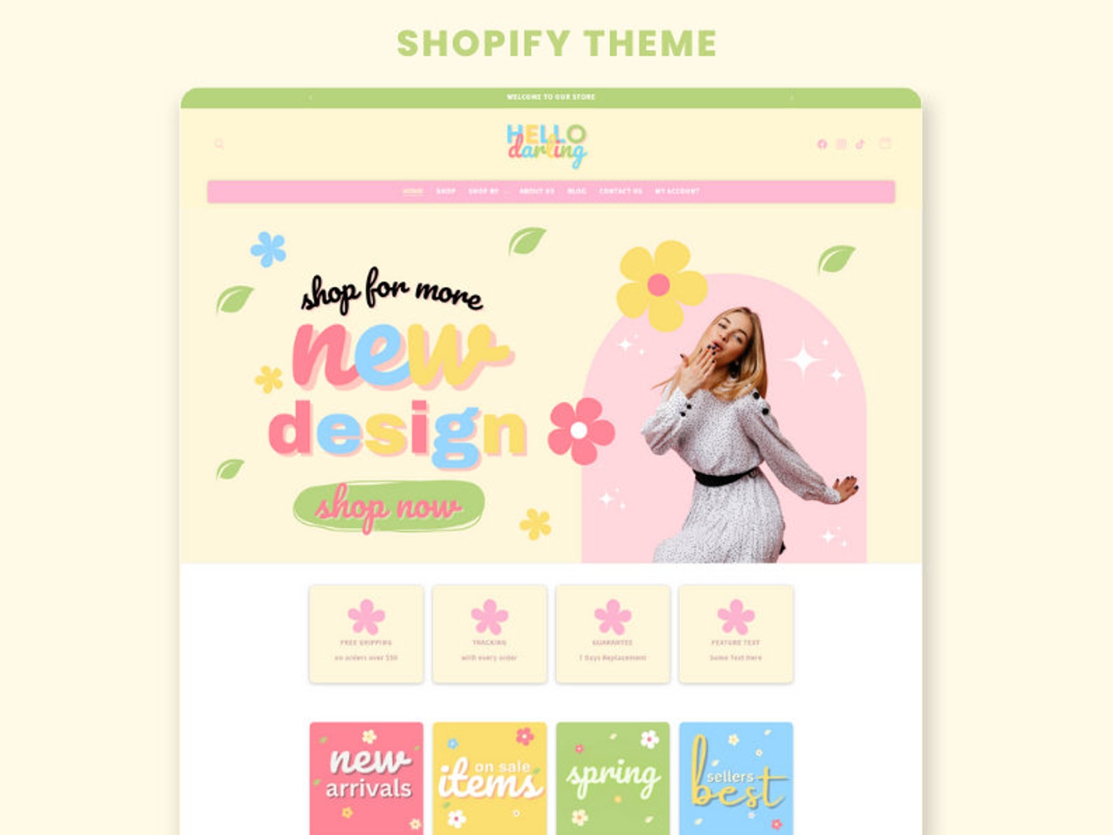 Hello Darling Boutique Shopify Theme | Pink Shopify Template | Feminine ...