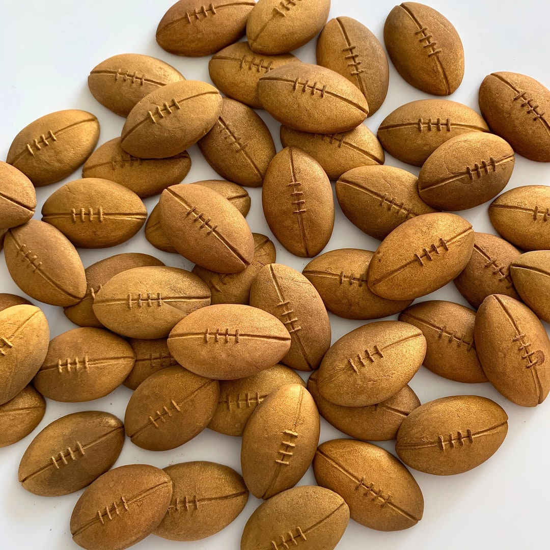 12 Rugby Balls Sugar Paste Edible Fondant Cake Decorations - Etsy UK