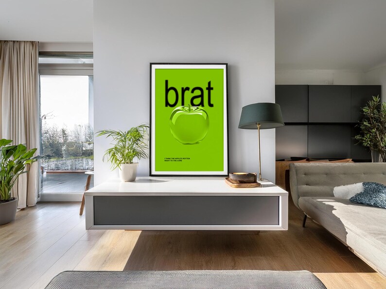 Brat Apple Charlie XCX 365 Party Girl Printable Wall Poster Dorm Room ...