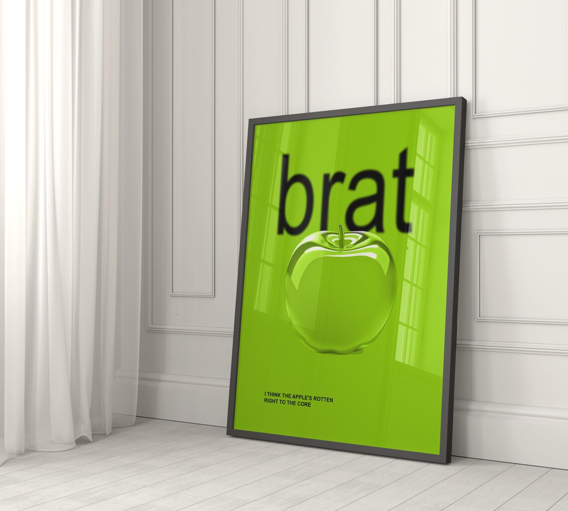 Brat Apple Charlie XCX 365 Party Girl Printable Wall Poster Dorm Room ...