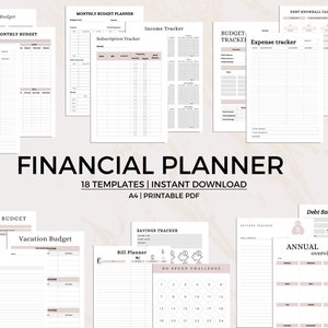 Financial Planner Printable Budget Planner Finance Savings Tracker ...