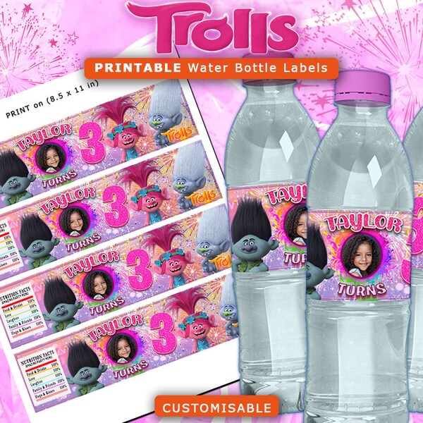 Trolls Water Bottle - Etsy